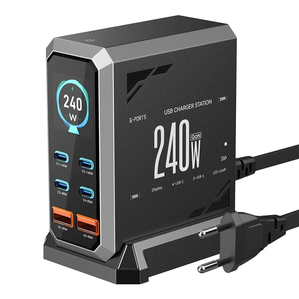 BlitzWolf BW-S31 240W 6-Port USB PD Ladegerät mit Anzeige – bei ...