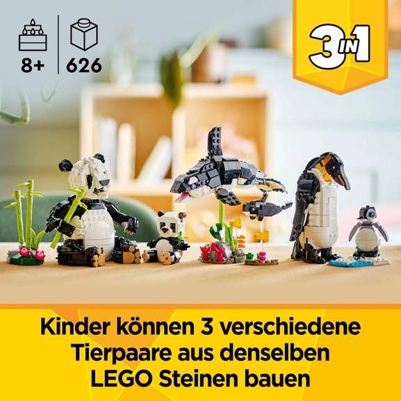 LEGO Creator 3-in-1 31165 Wilde Tiere: Pandafamilie alza – inkl. 25,42 ...