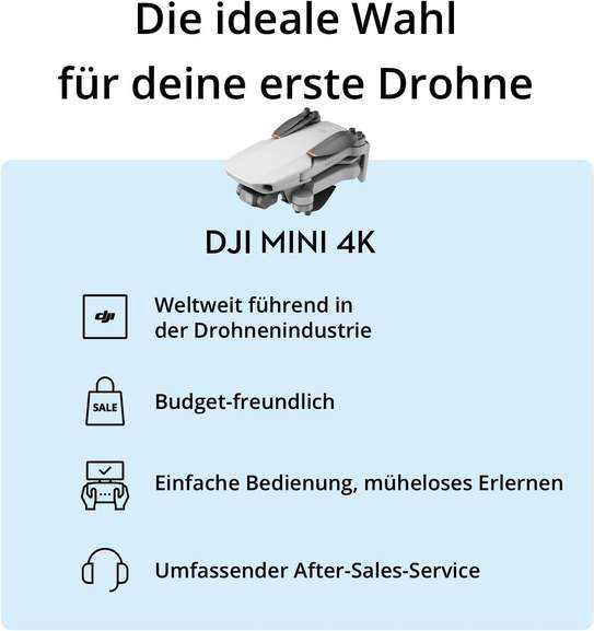 DJI Mini 4K Drohne mit 4K Kamera, 3-Achsen-Gimbal - at Amazon, 189,68 ...
