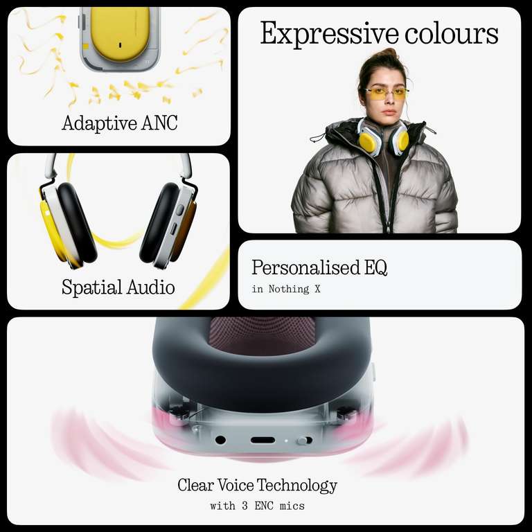 Nothing Headphone (a) – kabellose Over‑Ear mit ANC, bis zu 135h Akku ...