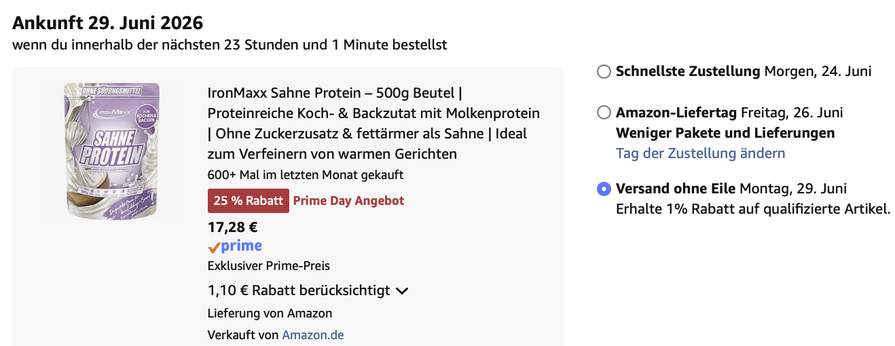 IronMaxx Sahne Protein – 500g Pulver kochen & backen, Fett reduziert ...