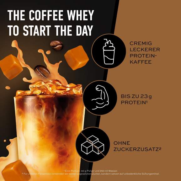 ESN Flexpresso Protein Coffee Caramel 908g – 22g Protein, 40mg Koffein ...