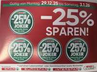 4x -25% Joker bei Spar App (6.3 bis ..?) - Tolle Angebote | Preisjäger