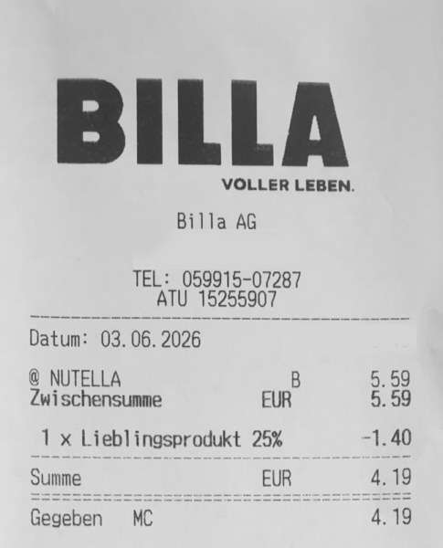Nutella 750g um 4,19€ mit -25% Pickerl bei BILLA – jetzt zugreifen at ...