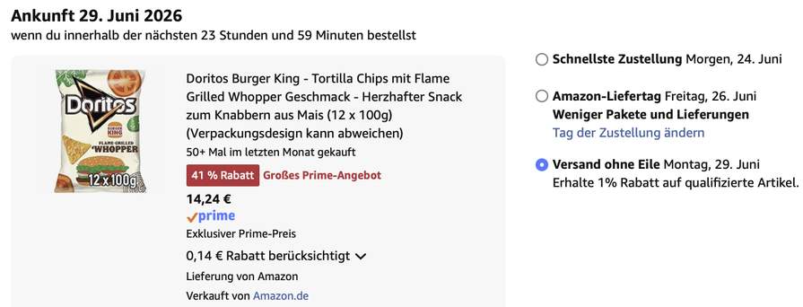 Doritos Burger King - Tortilla Chips mit Flame Grilled Whopper ...